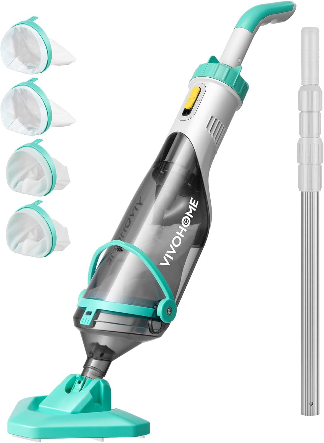 SPECSTAR Cordless Pool Vacuum with Telescopic Pole, Powerful Suction up ...