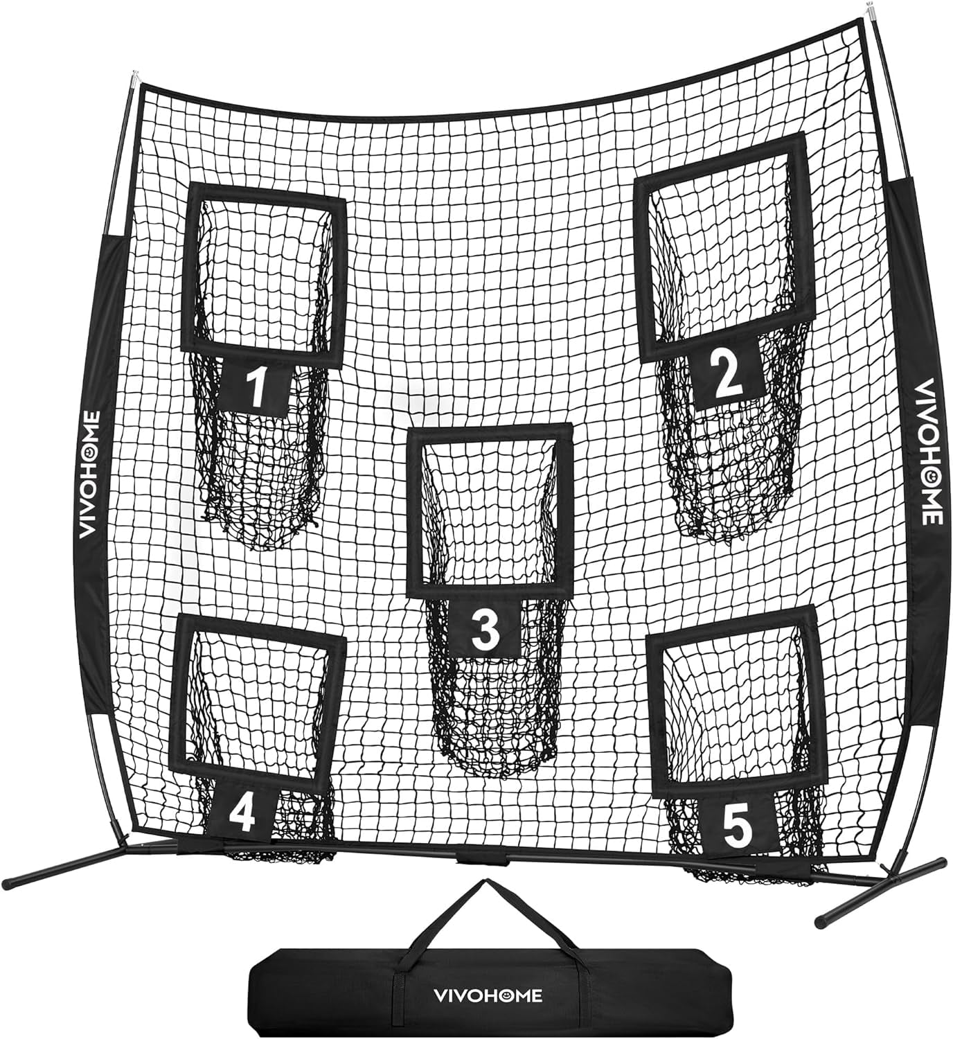 SPECSTAR Football Throwing Net, 7 x 7 ft Football Practice Net with 5 ...