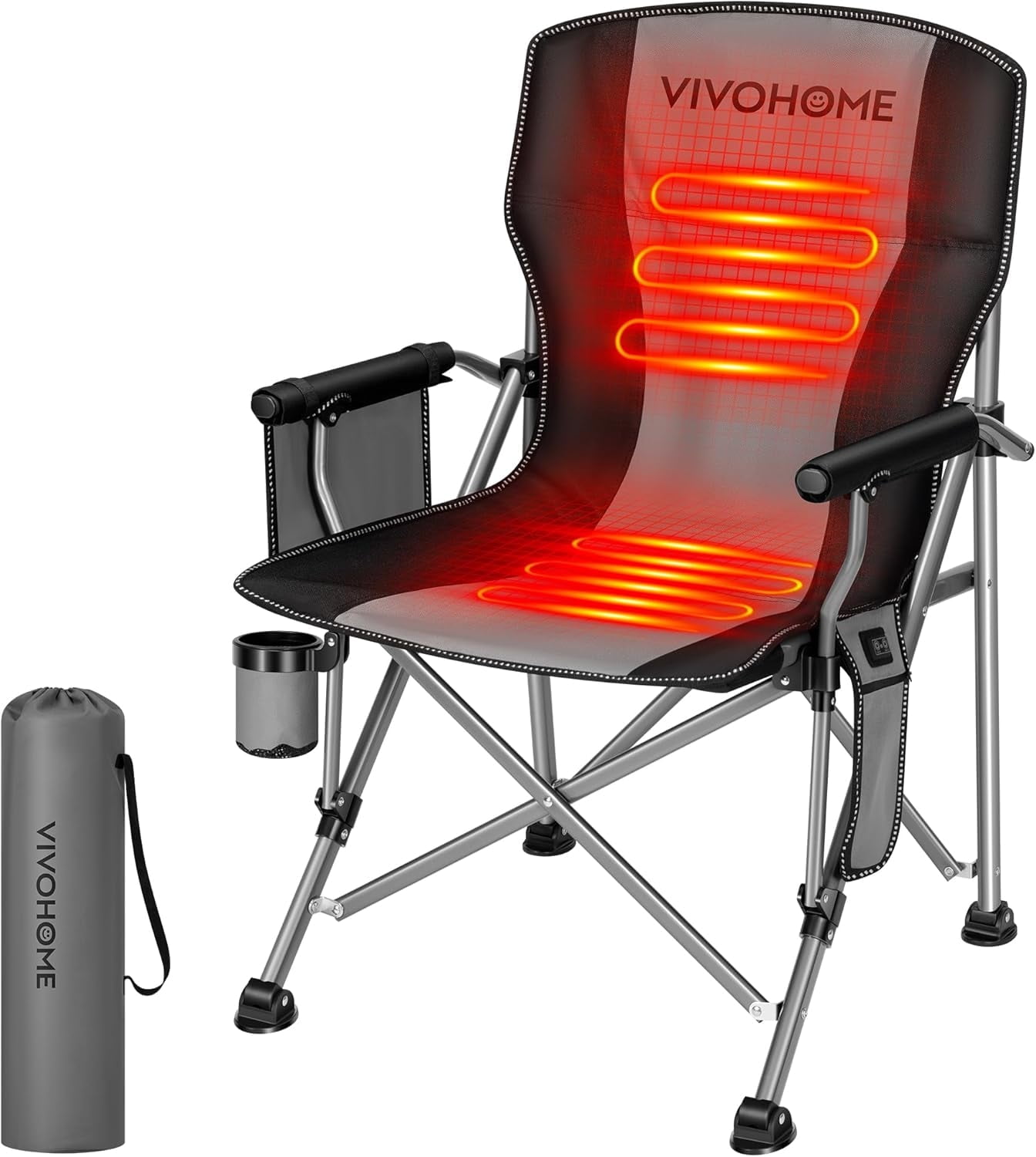 SPECSTAR Heated Camping Chair, with 12V 20W PD Fast Charging Type C ...