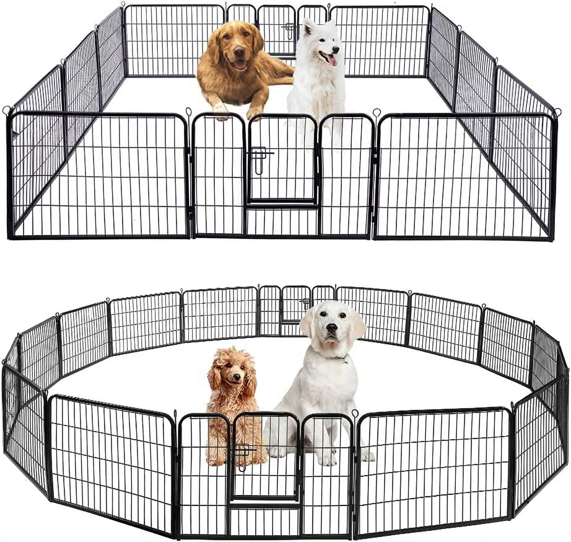 SPECSTAR Heavy Duty Foldable Metal Indoor Outdoor Exercise Pet Fence ...