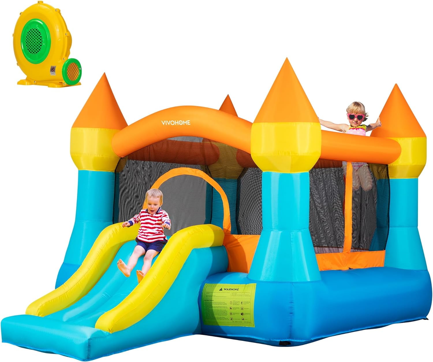 SPECSTAR Inflatable Bounce House Bouncer Jumping Castle with Slide 370W ...