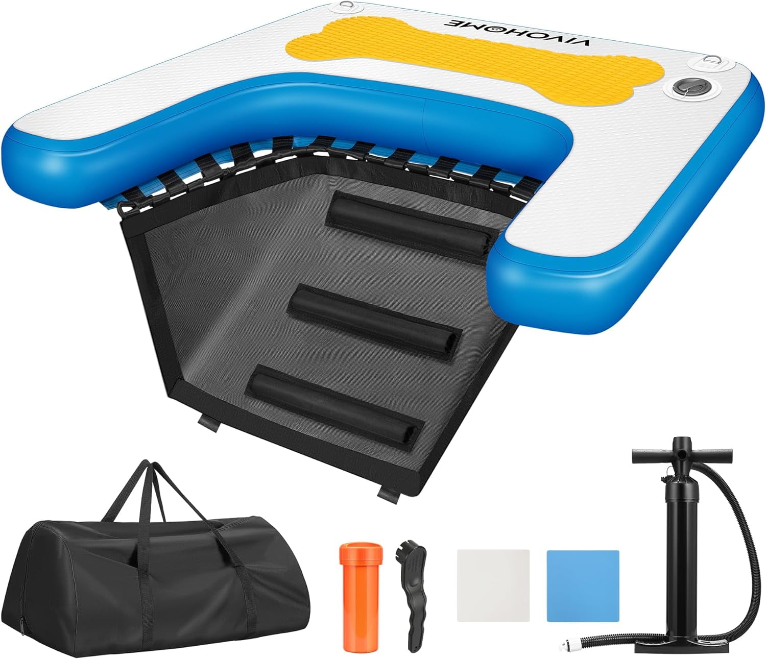 SPECSTAR Inflatable Pup Plank Dog Boat Ramp, 255 lbs Capacity, for ...