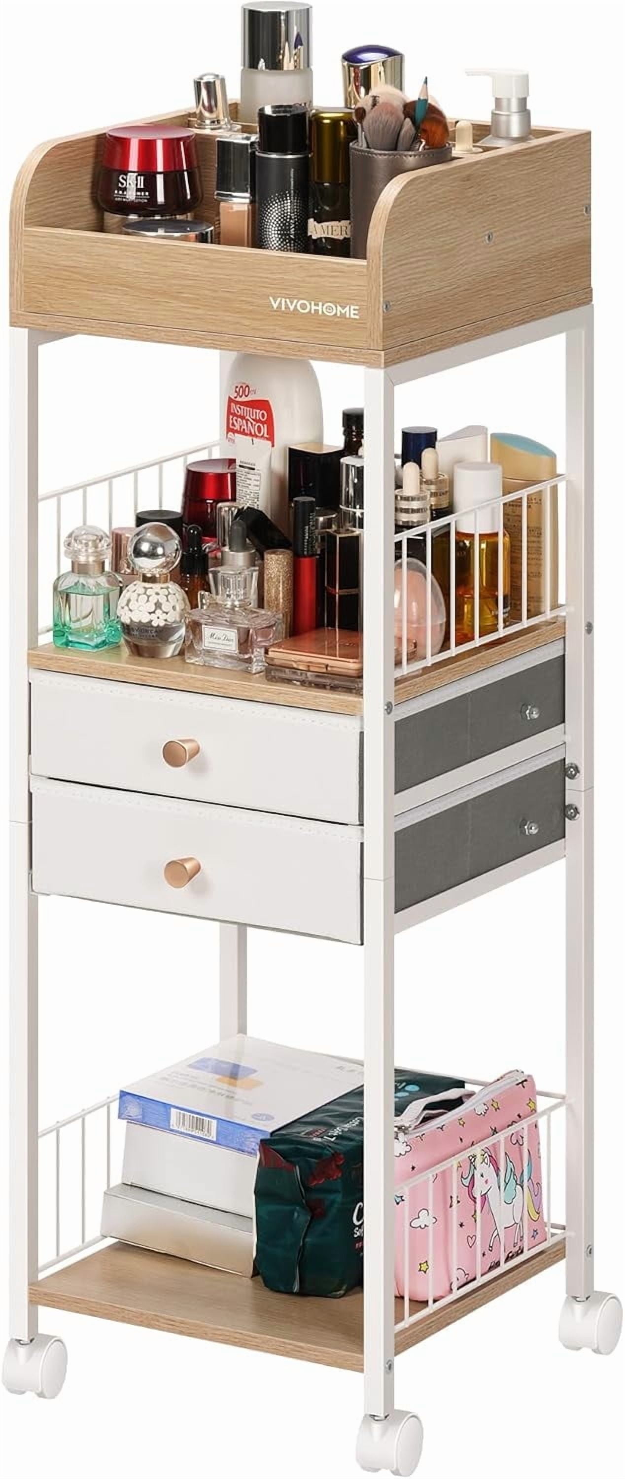 SPECSTAR Rolling Storage Cart, Shelves Rolling Utility Cart Organizer,2 ...