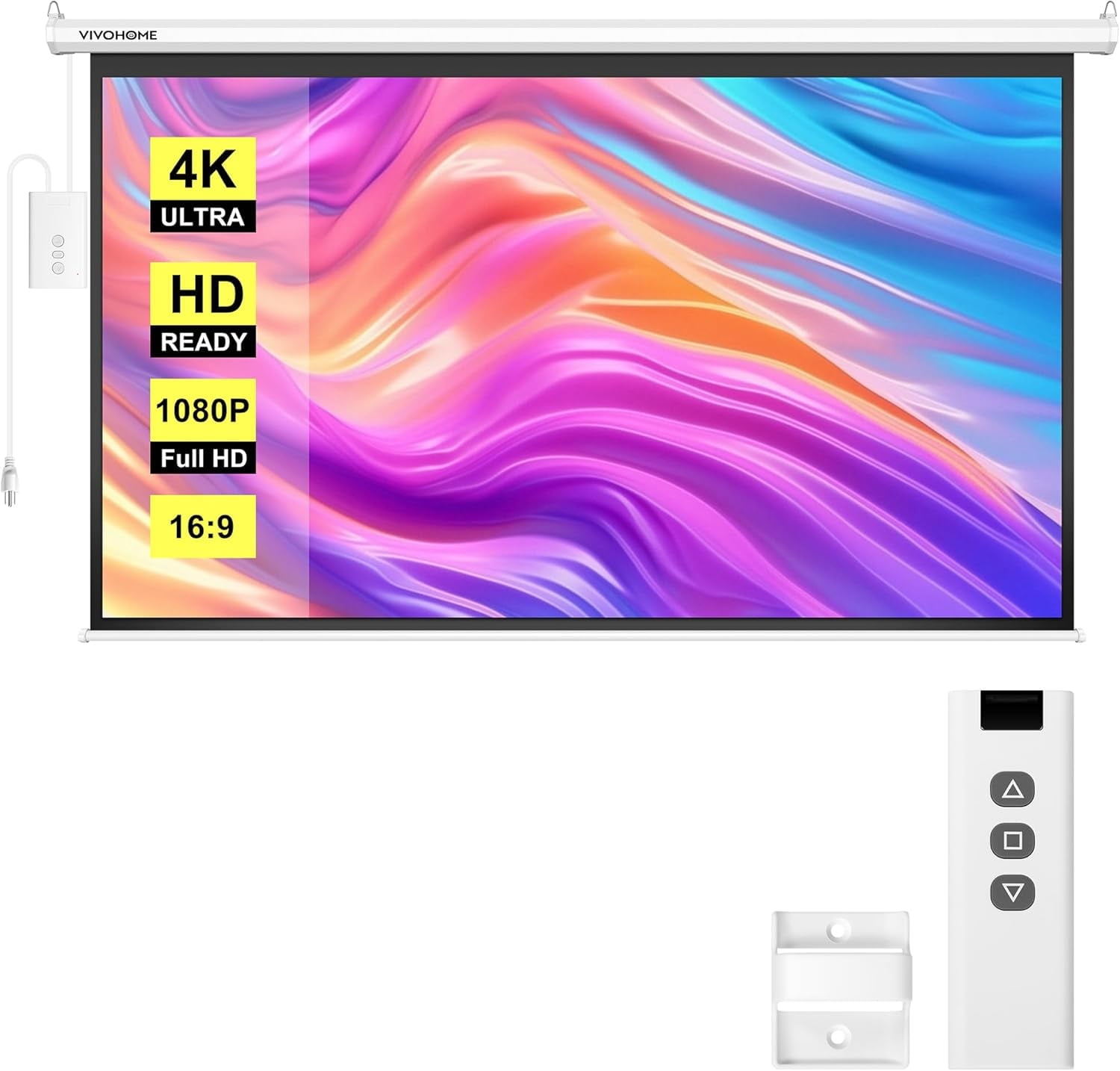 SPECSTAR Motorized Projector Screen with Remote, 16:9 84 Inch Auto ...