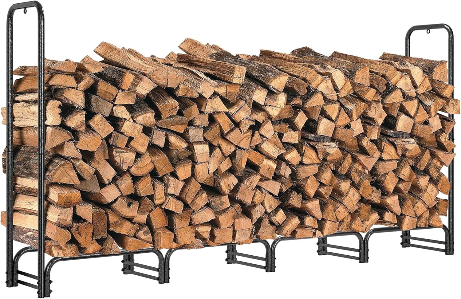 SPECSTAR 8ft Firewood Rack Outdoor, Heavy Duty Adjustable Log Holder ...