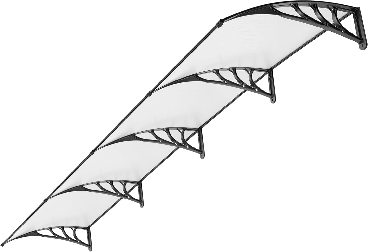 SPECSTAR Polycarbonate Window Door Awning Canopy Transparent with Black ...