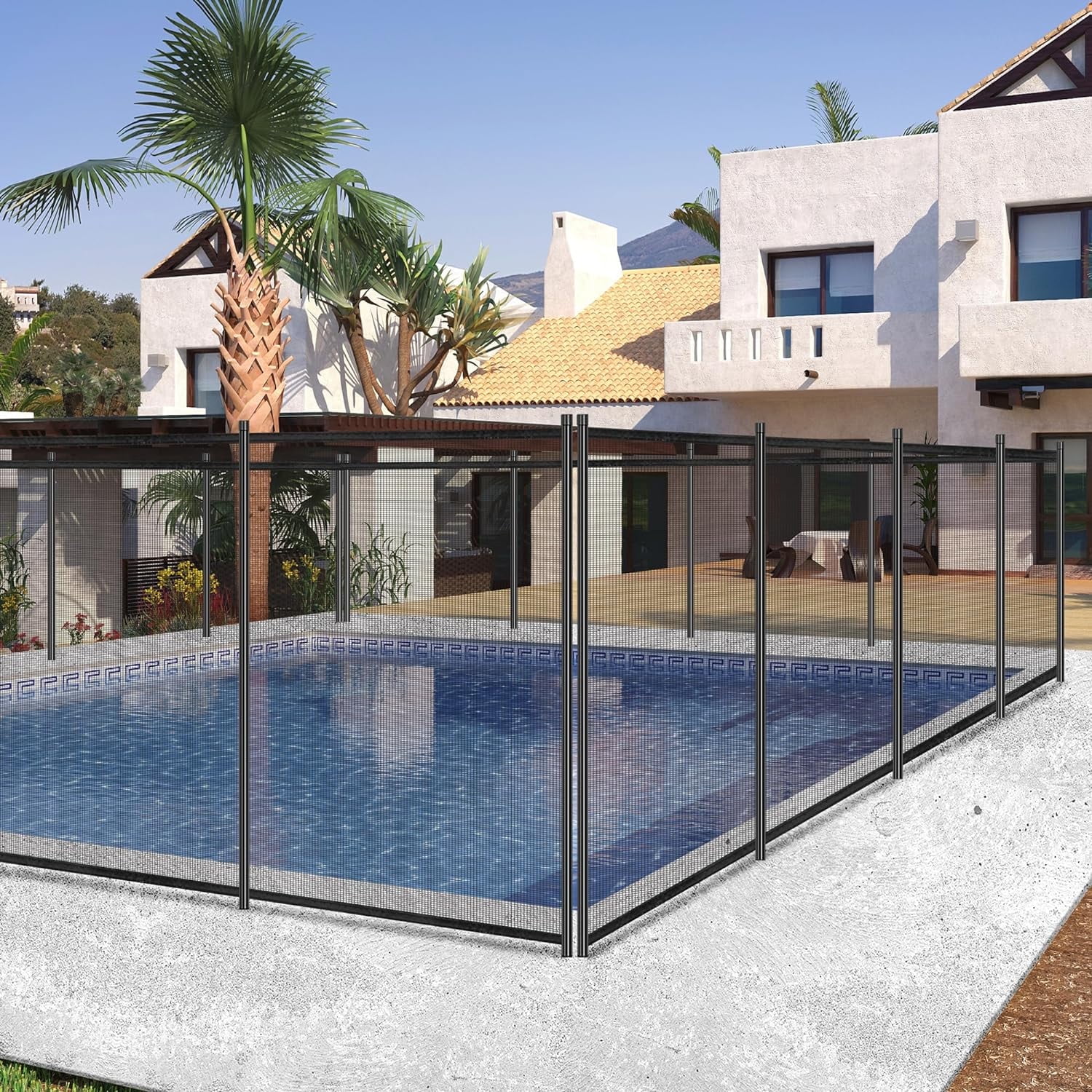 SPECSTAR, Pool Fence, 4FT x 48FT, Removable Child Safety Mesh Fence ...