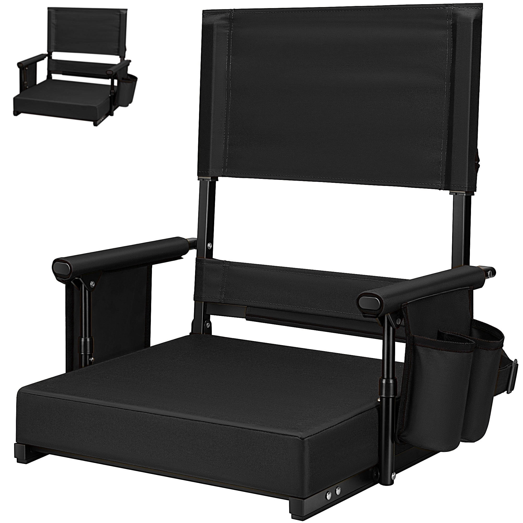 SPECSTAR, Stadium Seat, Height Adjustable High Back, Black - Walmart.com