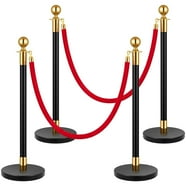 SKYSHALO 6-Pack Stanchion Posts with Fillable Base Crowd Barriers ...