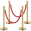 Costway 6Pcs Stanchion Posts Queue Pole Retractable Red Belt Crowd ...
