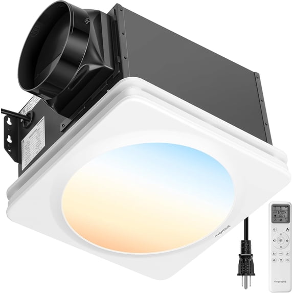 SPECSTAR Bathroom Exhaust Fan 240 CFM with Humidity Sensor,5-Color LED ...