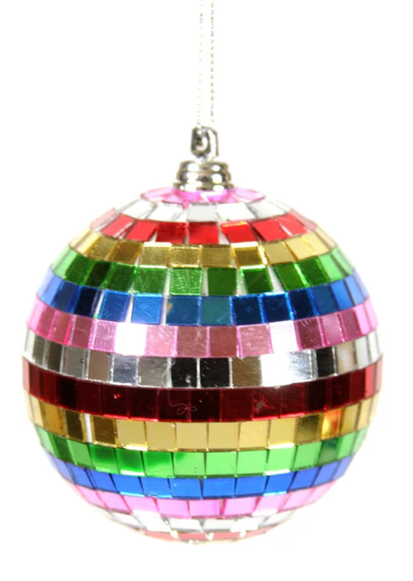SPECTRUM DISCO BALL Rainbow Mirror Ball Glass Christmas Ornament, by ...