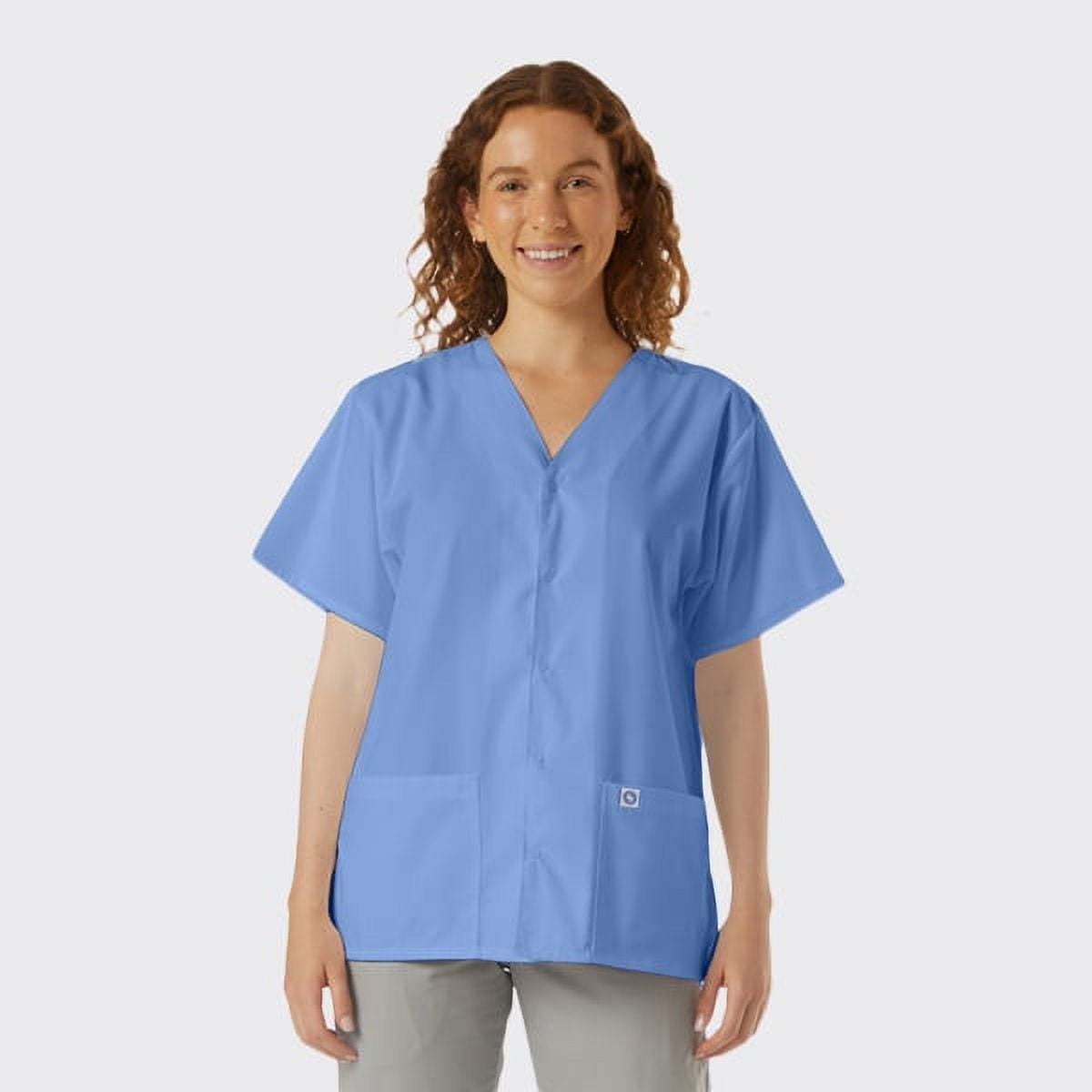 SPECTRUM UNIFORMS Scrub Tops Tunic Tops with Snap Front Women V-Neck ...