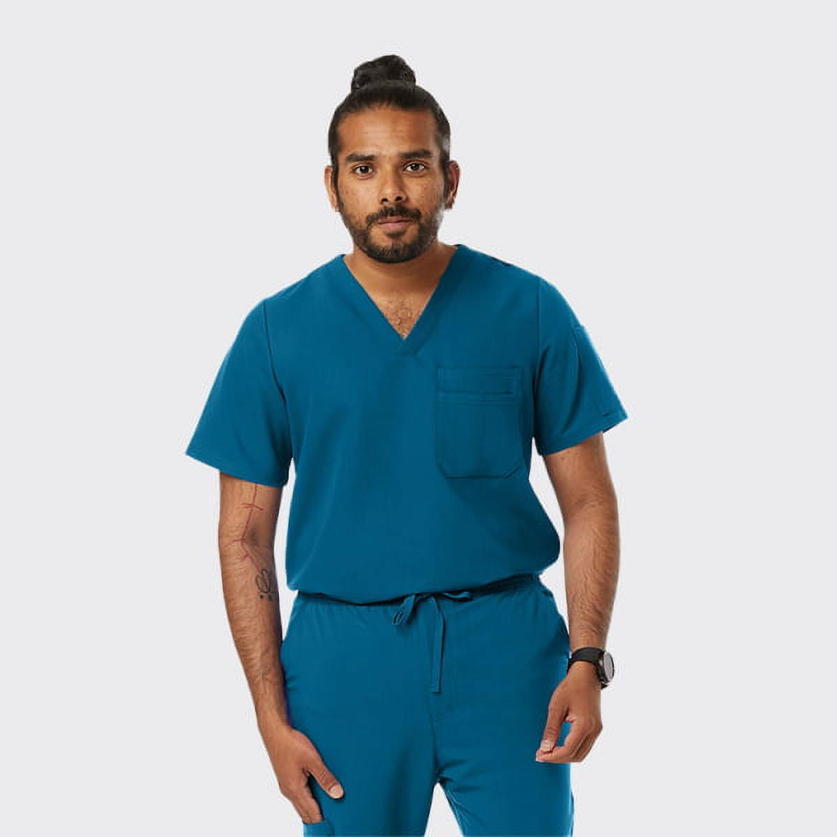 SPECTRUM UNIFORMS Wynd Men's Tuckable Scrub Top Medical Uniform V-Neck ...
