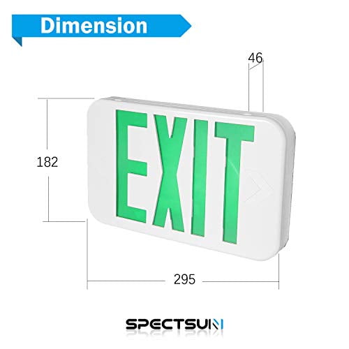 SPECTSUN 2 PACK LED Exit Sign with Battery Backup, Green Exit Light ...