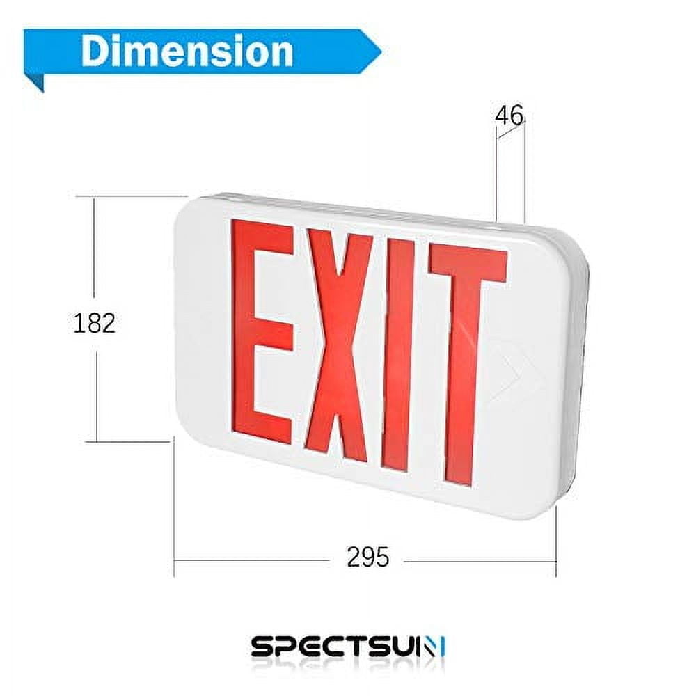 SPECTSUN 2PACK LED Exit Sign with Battery Backup, Red Exit Light ...