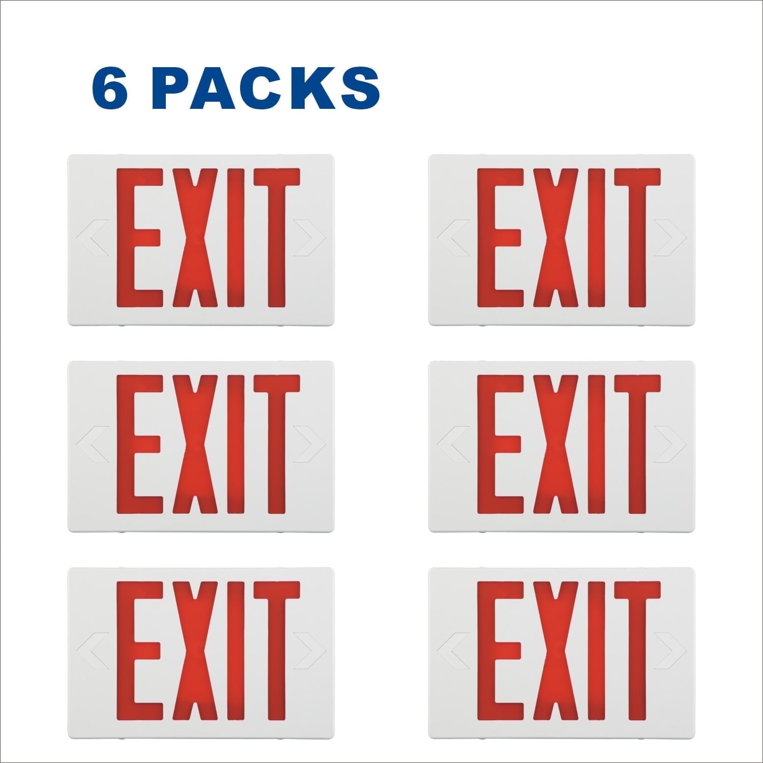 SPECTSUN 6 Pack Indoor Red Exit Lighting /Led Exit Combo Emergency ...