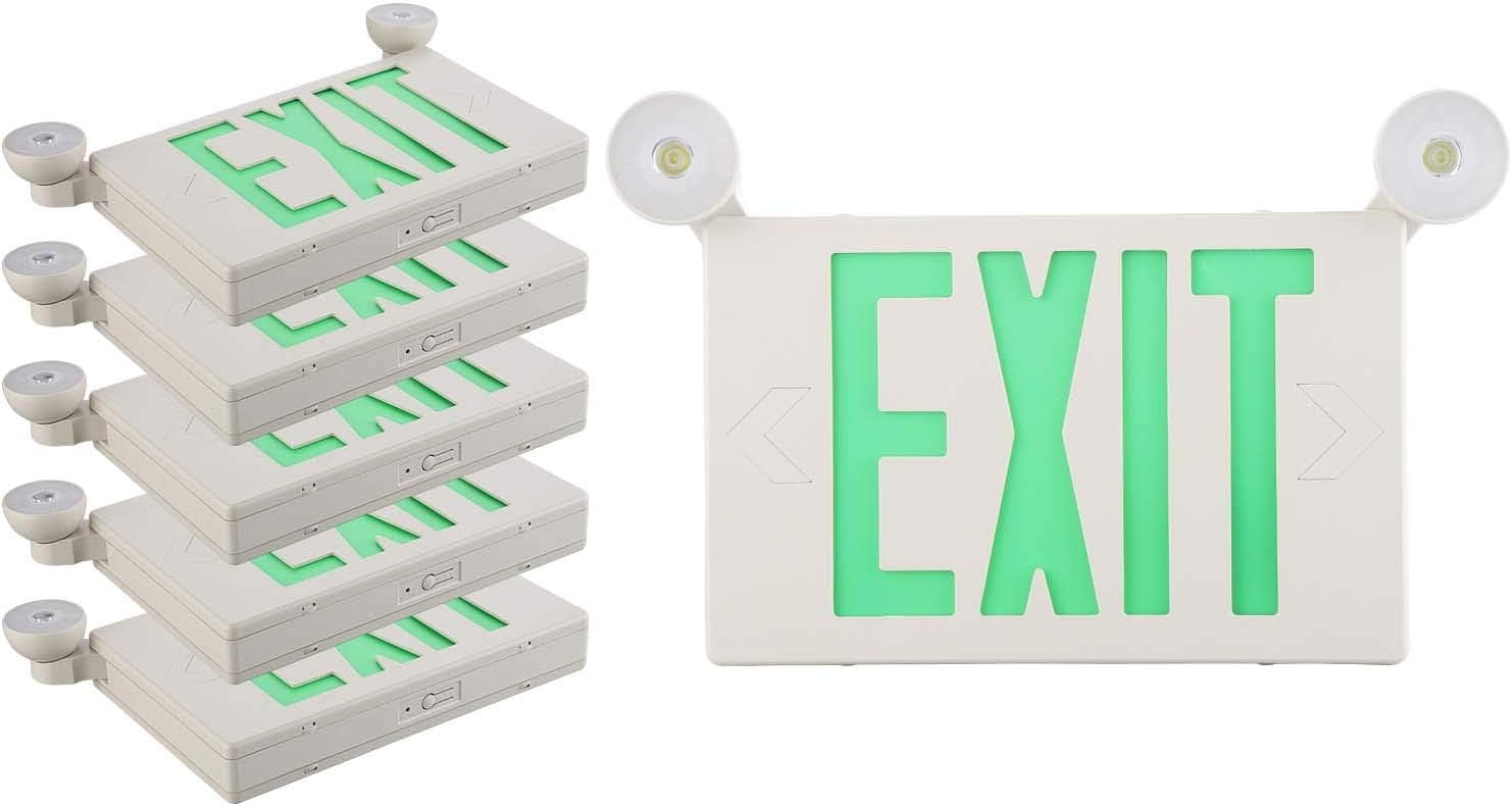 SPECTSUN 6 Pack Led Exit Sign with Emergency Lights & Battery Backup ...
