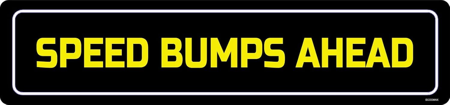 SPEED BUMPS AHEAD Sign Street Road Traffic Sign Metal Plate Wall Plate ...