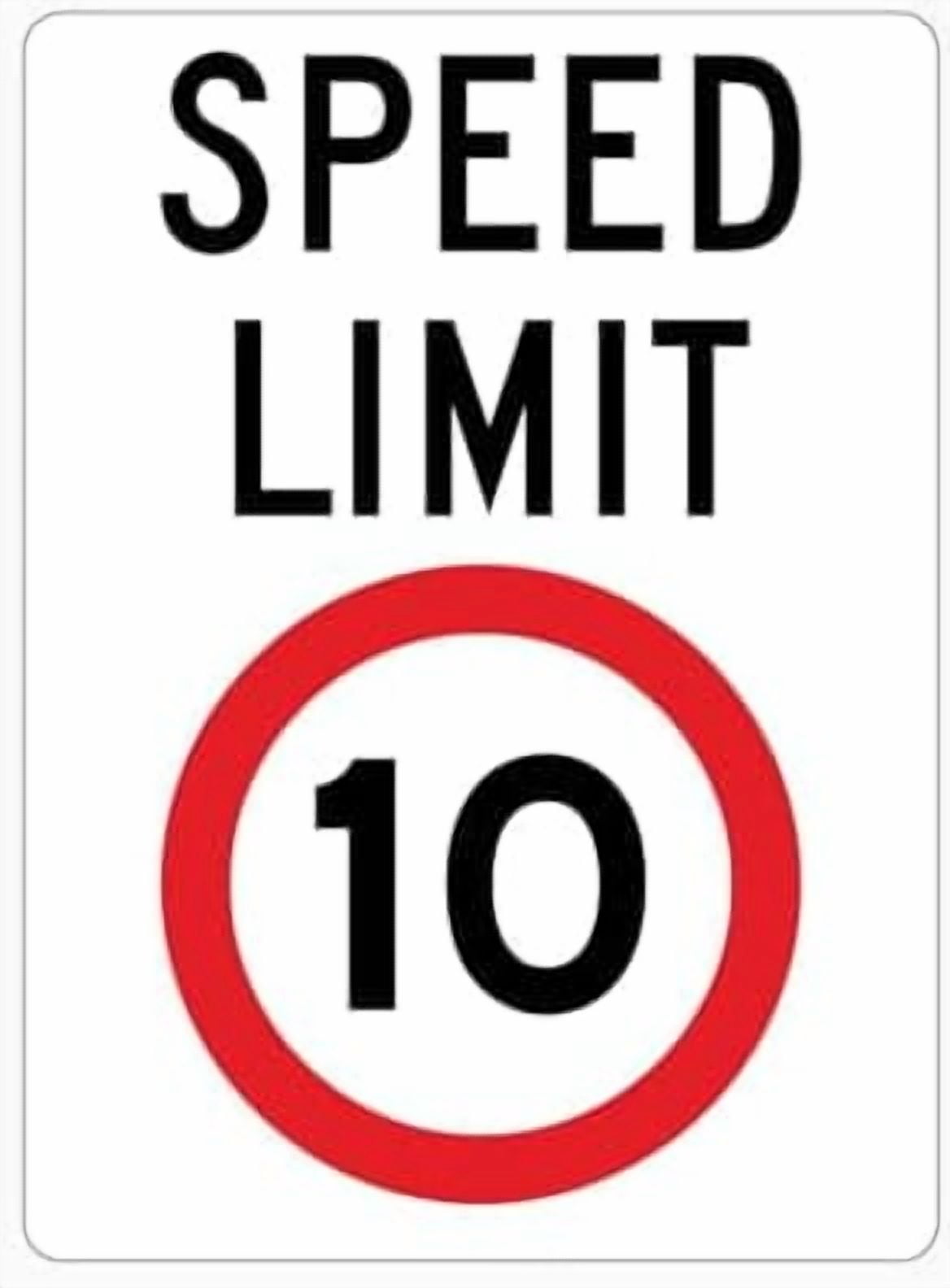 SPEED LIMIT 10km Sign Traffic Metal Tin Sign 8 x 12 inch for Industrial ...