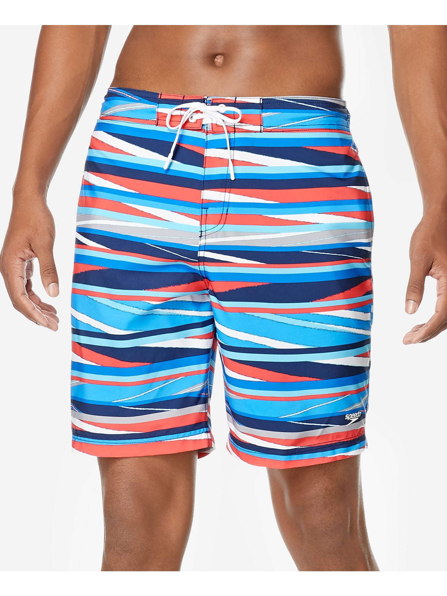 SPEEDO Mens Stripe Lane Bondi Blue Drawstring Striped Performance ...