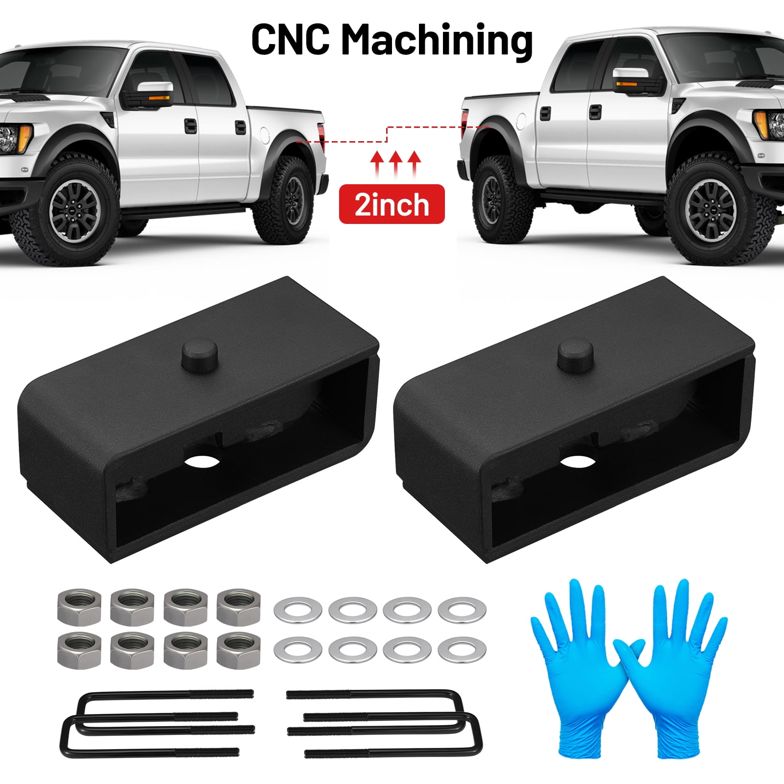 SPEEDWOW 2 inch Rear Lift Blocks for Chevy Silverado 1500 Sierra 1500 ...