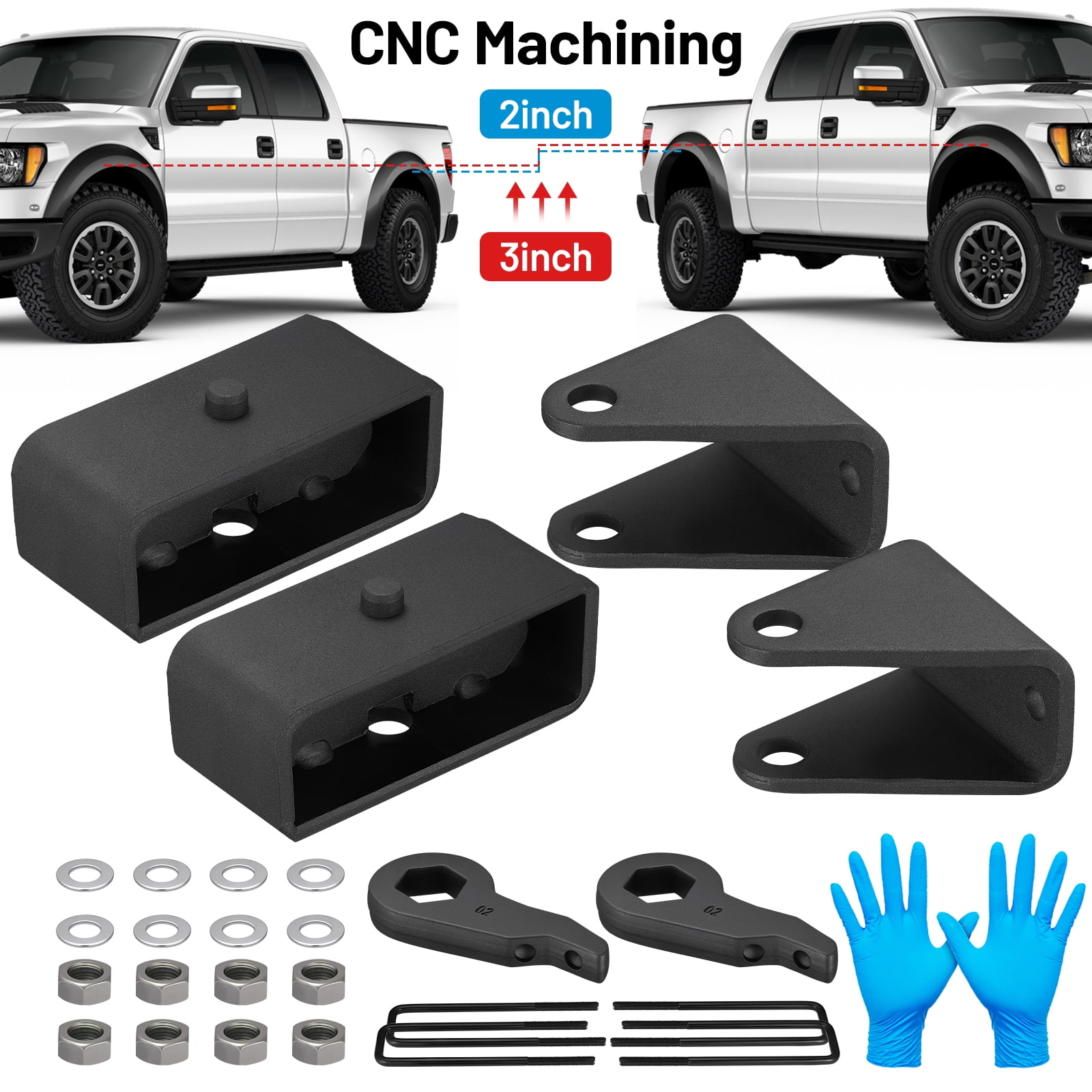 SPEEDWOW 3" Front and 2" Rear Lift Leveling Kit For 2001-2010 Chevy GMC Sierra Silverado 2500HD ...