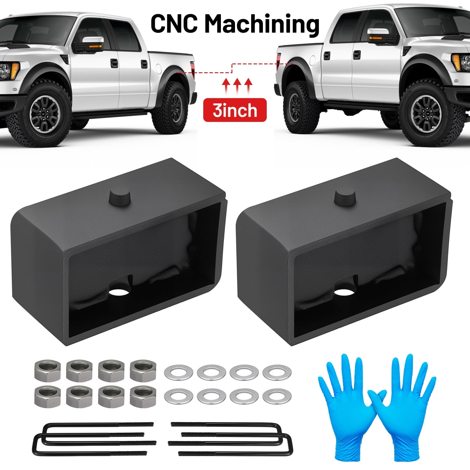 SPEEDWOW 3 inch Rear Lift Blocks Compatible with Chevy Silverado 1500 ...