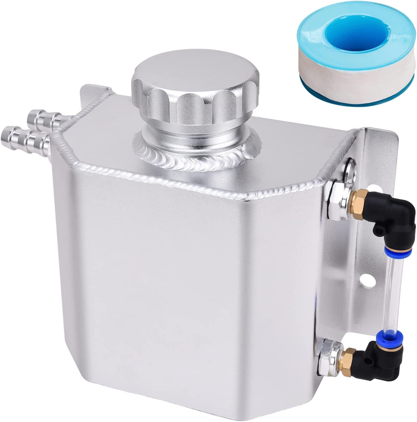 Coolant Overflow Tank, Aluminum Radiator Overflow Tank with Teflon Tape ...
