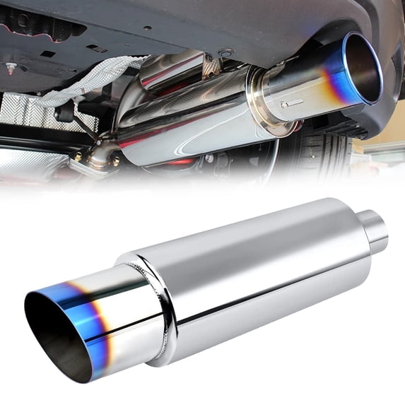 SPEEDWOW Exhaust Muffler, Straight Through Stainless Steel Exhaust Tip ...