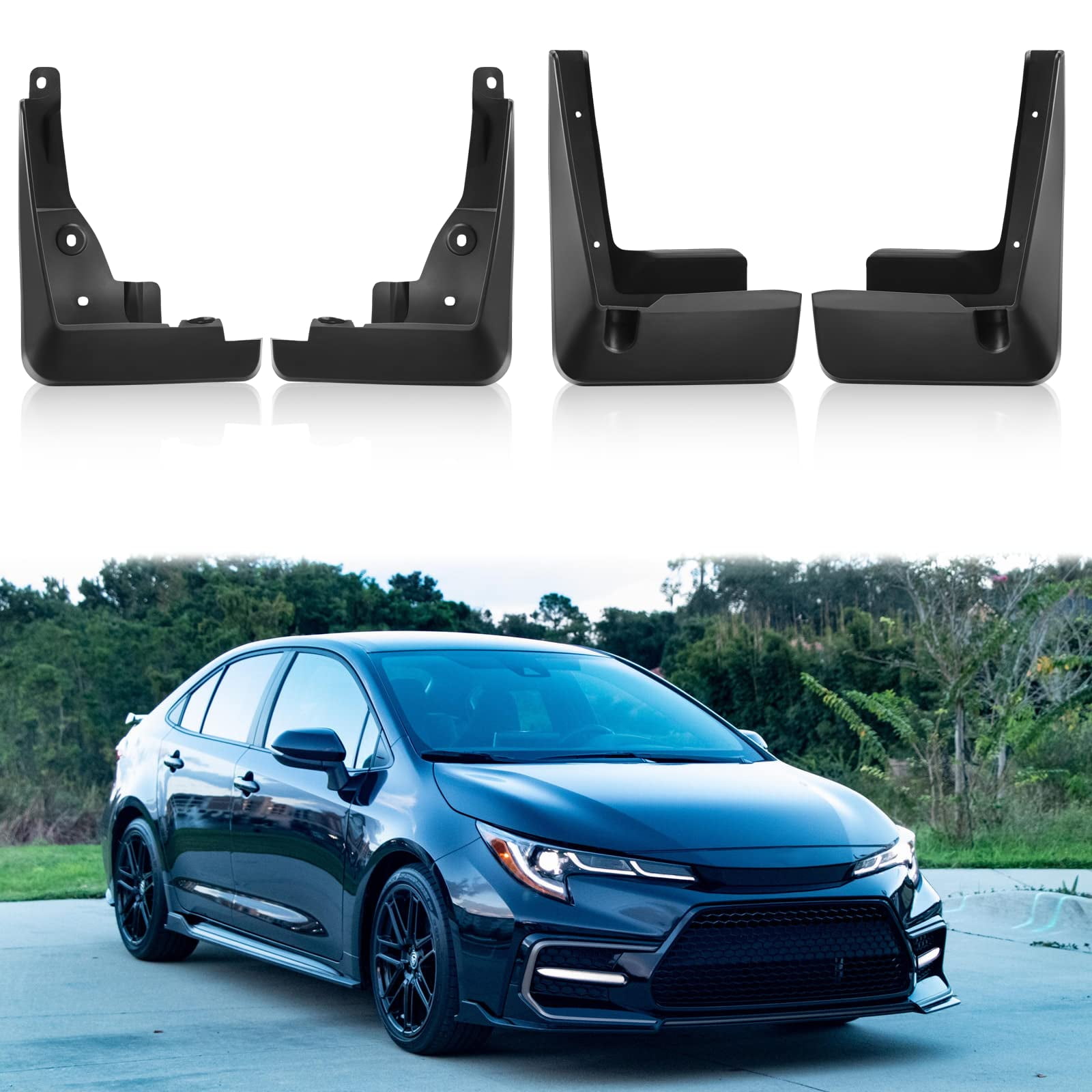 SPEEDWOW Mud Flaps Splash Guards 4PCS Front & Rear Side Mud Guards ...