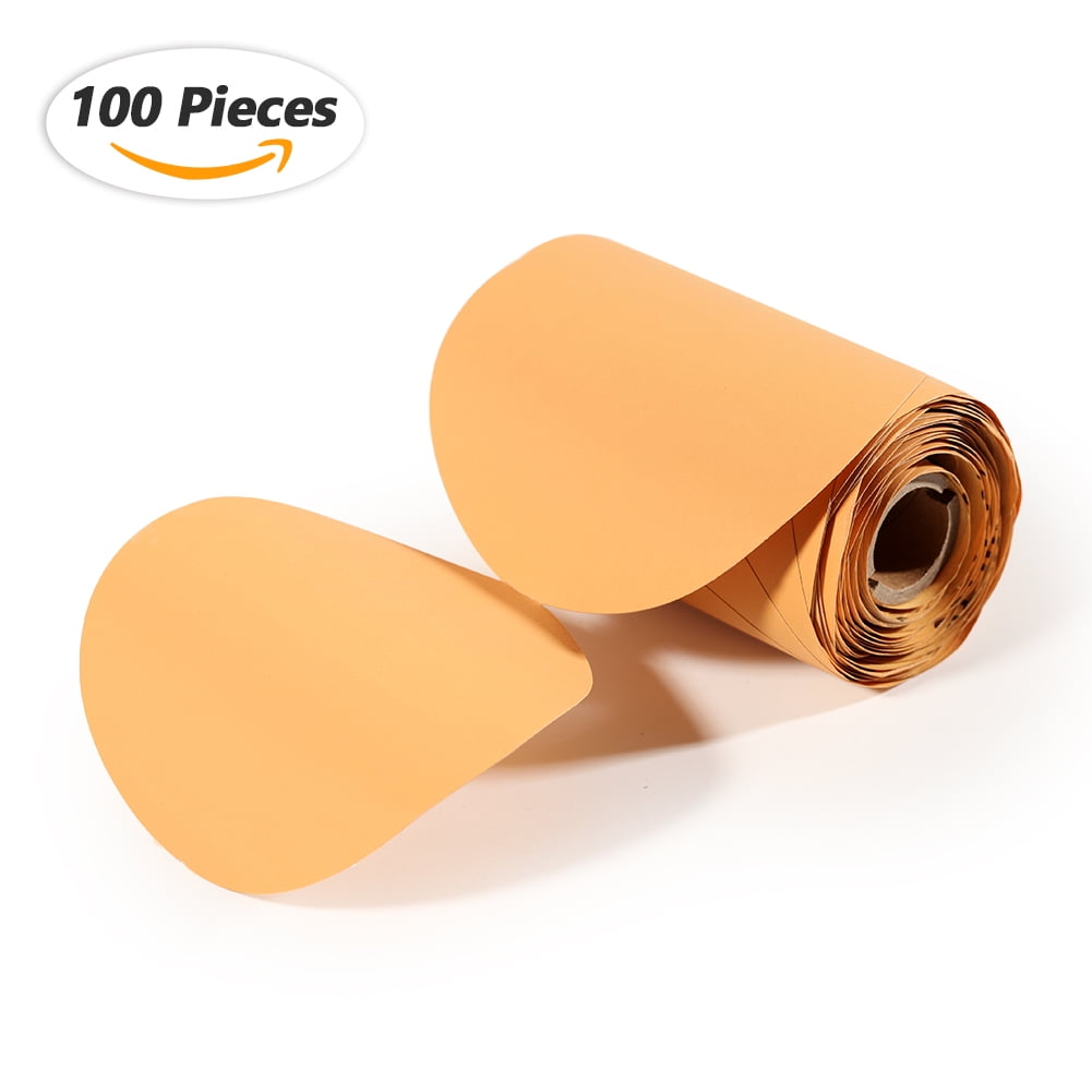 SPEEDWOX 100 Pcs 400 Grit Sandpaper Roll 5 inch Round Sanding Discs ...