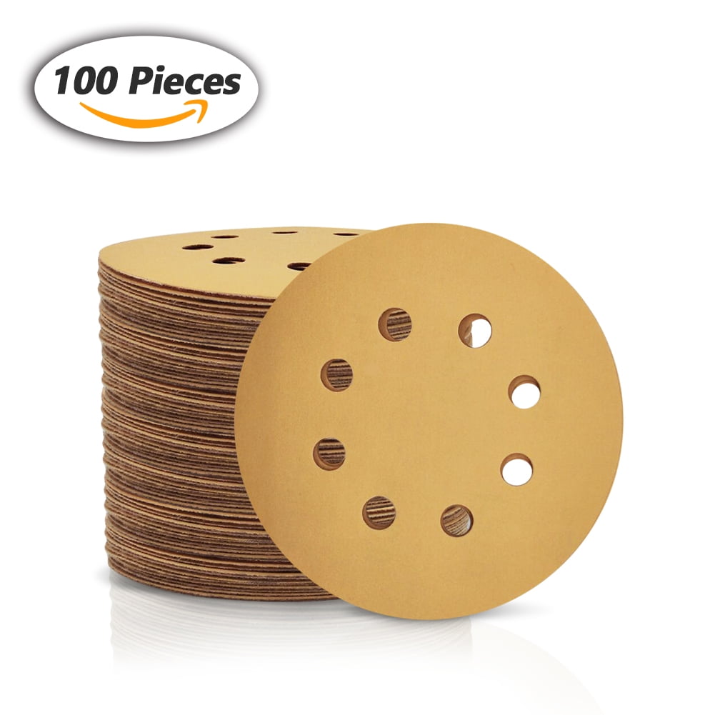 SPEEDWOX 100 Pcs 5 inch 8 Hole Sanding Discs 500 Grit Dustless Hook and ...