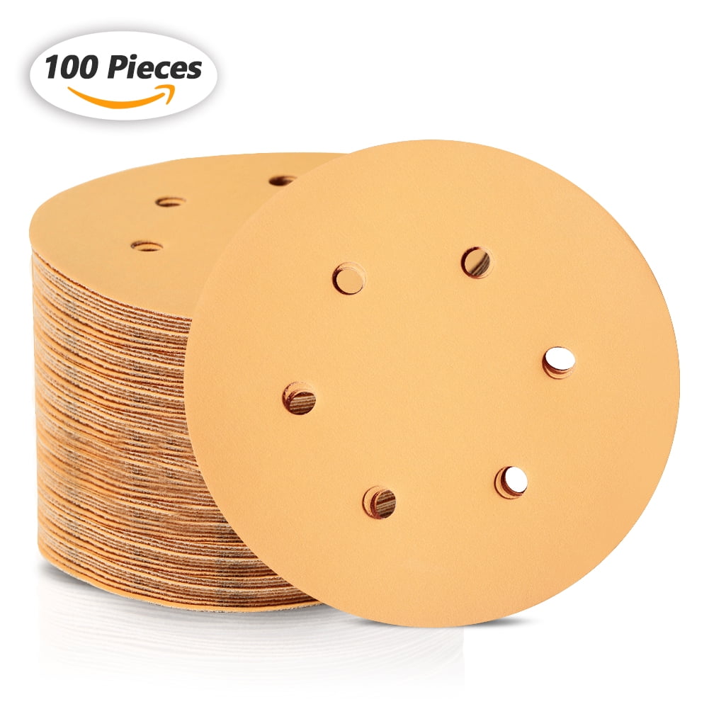 SPEEDWOX 100 Pcs 6 Inches Hook and Loop 6 Hole Sanding Discs 500 Grit ...