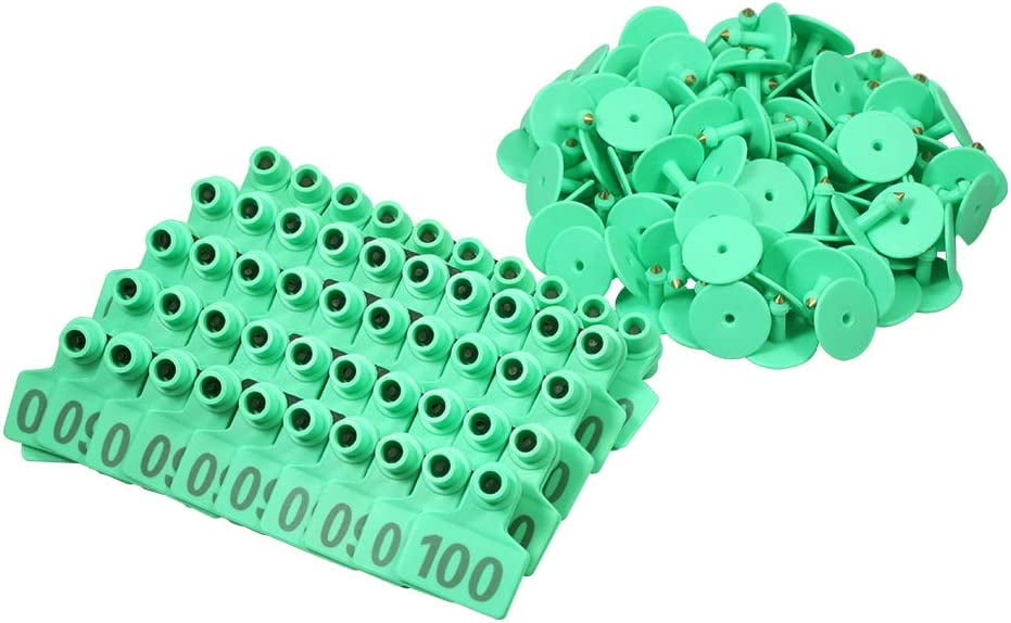 SPEEDWOX 100PCS Livestock Pig Ear Tags Cyan Medium Size 1 to 100 Number ...
