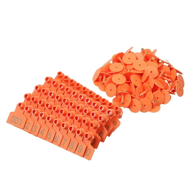 SPEEDWOX 100PCS Livestock Pig Ear Tags Organge Medium Size 1 to 100 ...