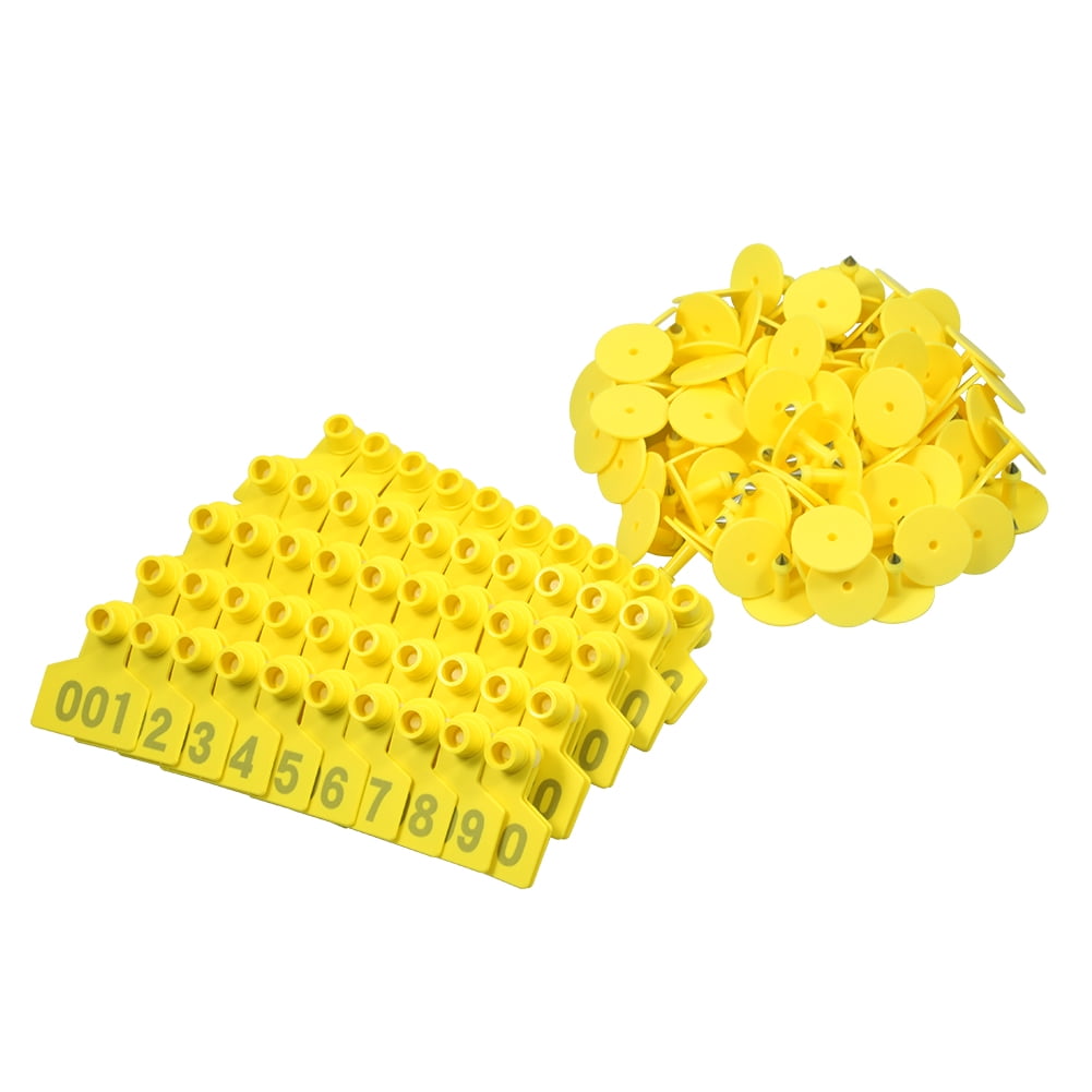 SPEEDWOX 100PCS Livestock Pig Ear Tags Yellow Medium Size 1 to 100 ...