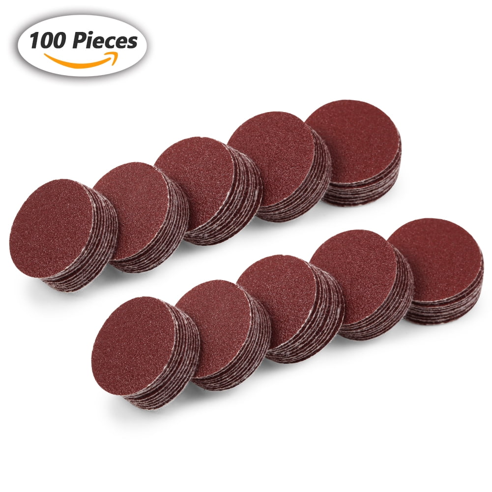 SPEEDWOX 100pc 1 Inches Sanding Discs Hook and Loop Sandpaper 120 Grit ...