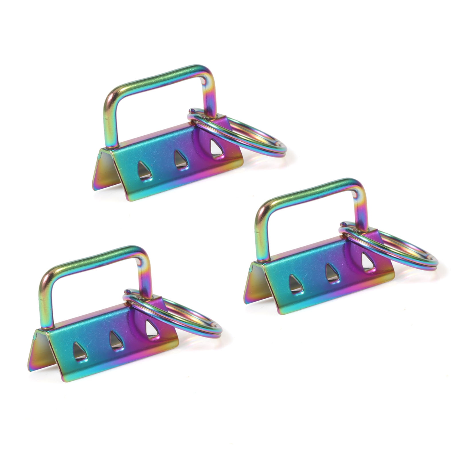 SPEEDWOX 25Pcs 1.25 Inch Key Fob Hardware Set, Rainbow Keychain ...