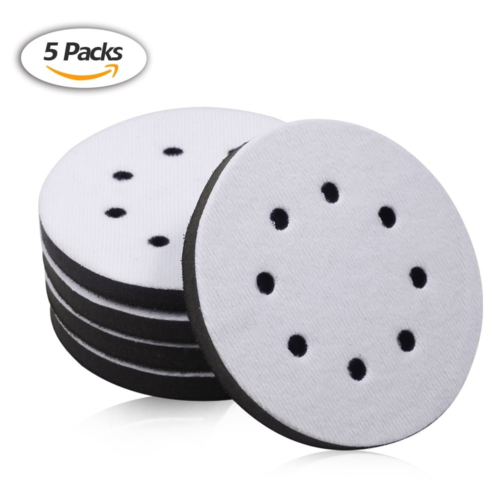 SPEEDWOX 5 Inch 8 Holes Hook and Loop Soft Sponge Cushion Buffer Pad, 5 ...