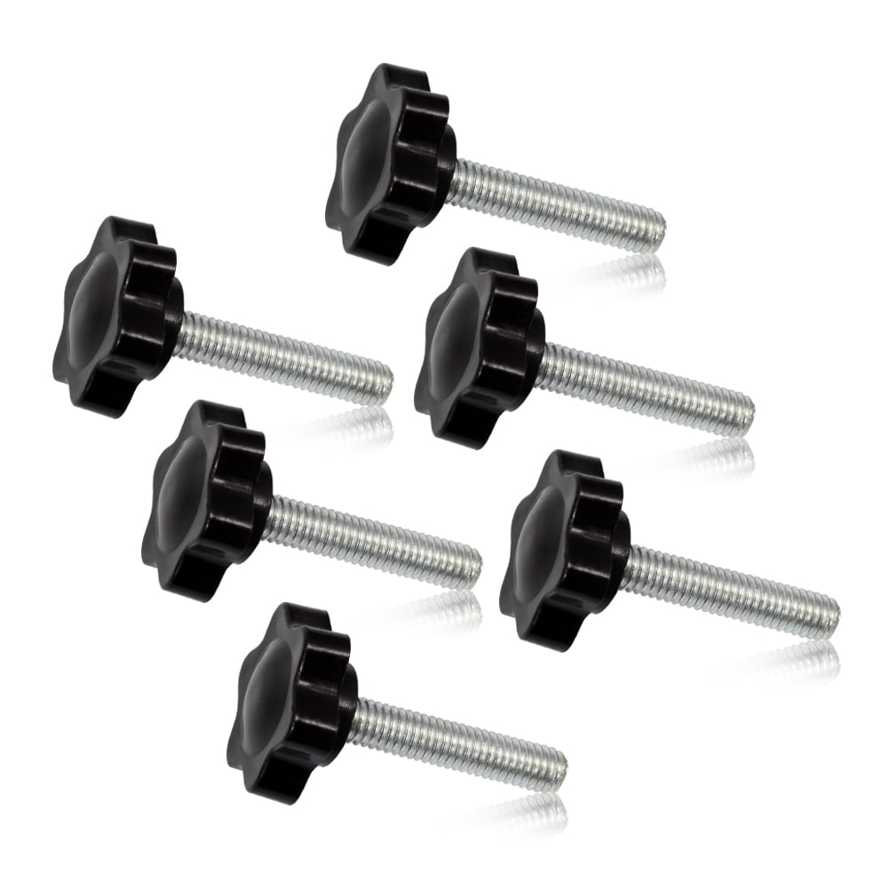 SPEEDWOX 6 Pcs Clamping Screw Knob M6 x 30 Plum Hex Shaped Hand Knobs Knurled Thumb Screw Handle ...