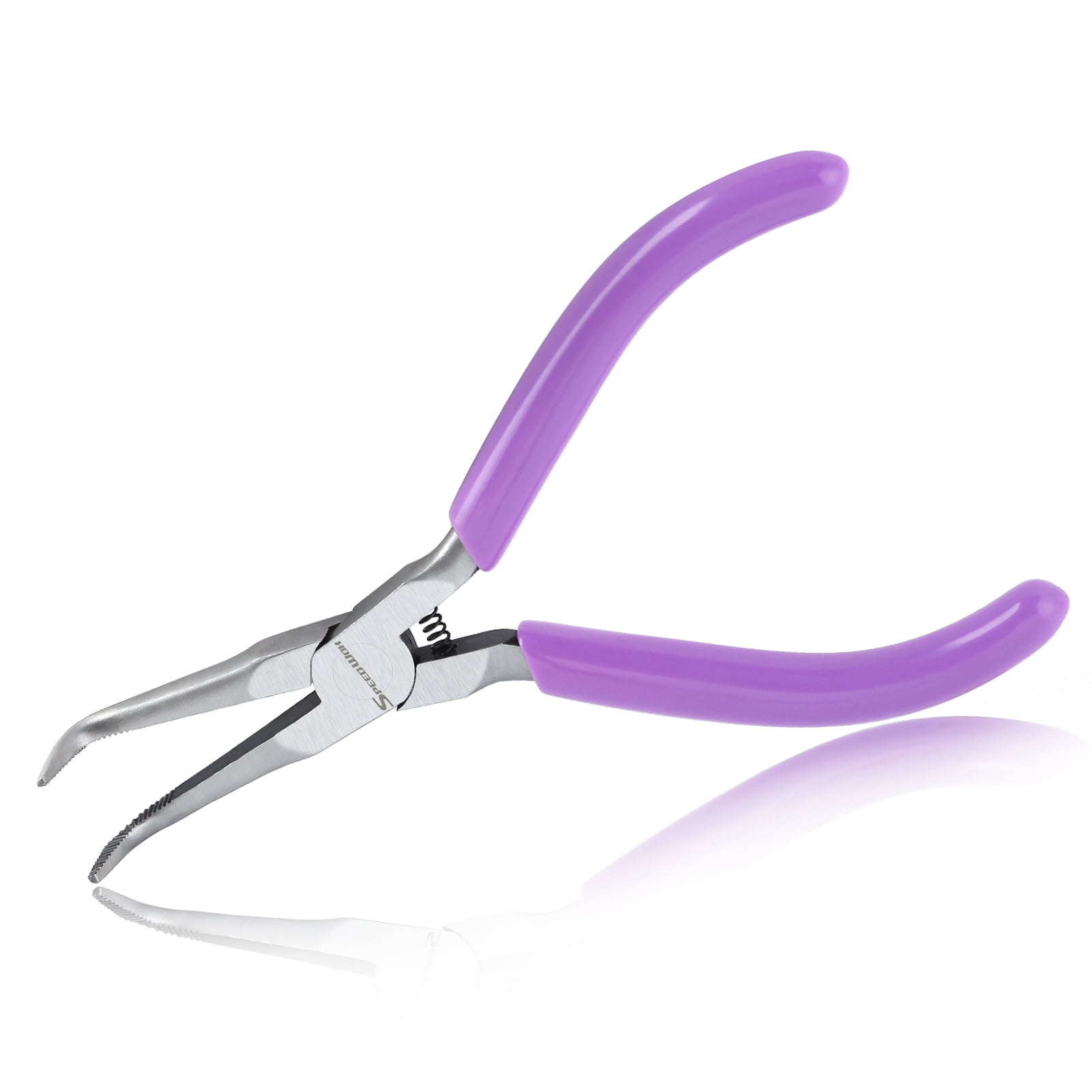 SPEEDWOX Bent Needle Nose Pliers With Serrated Jaw Mini 45-Degree Bent ...