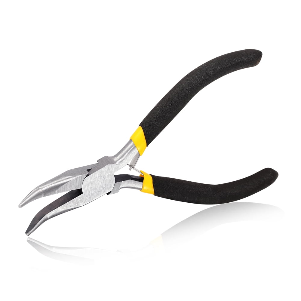 SPEEDWOX Bent Nose Pliers 5 Inches Mini Smooth Curved Jaws Pliers for ...