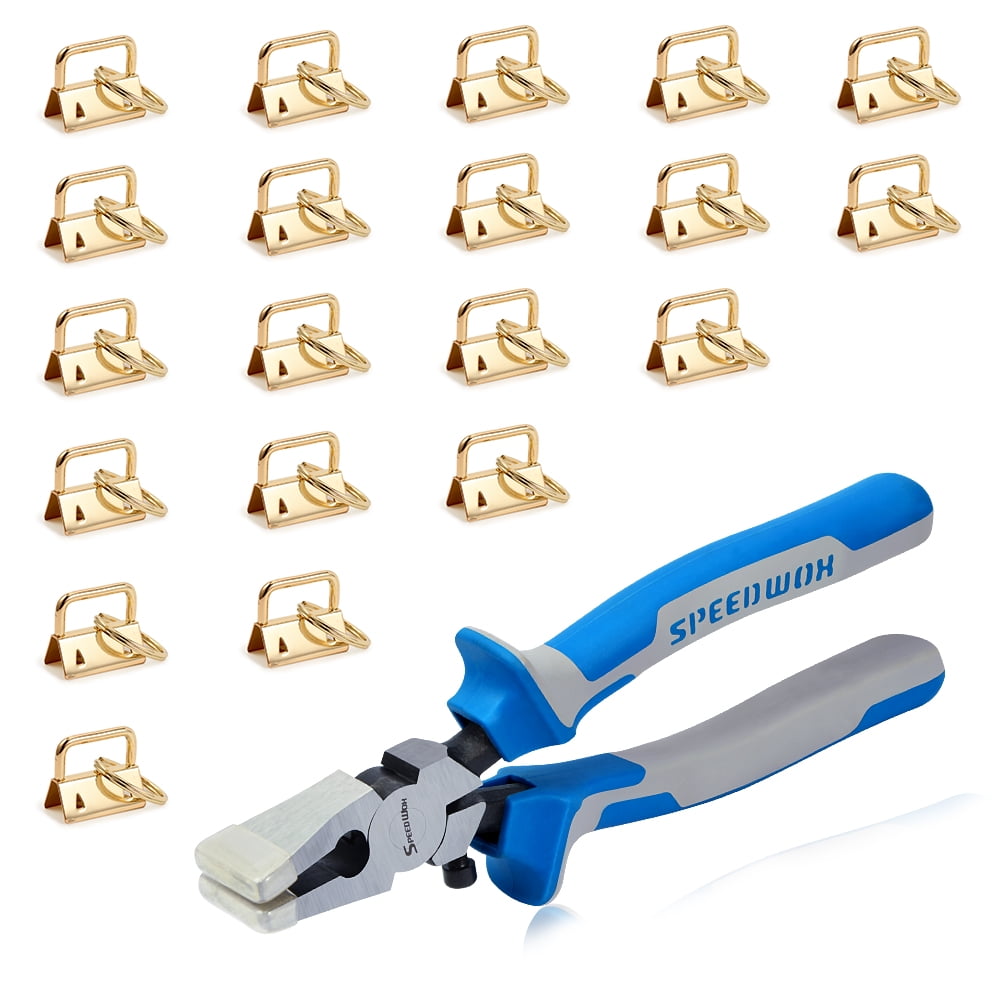 SPEEDWOX Key Fob Pliers and 20 Sets 1 Inch Key Fob Hardware with ...