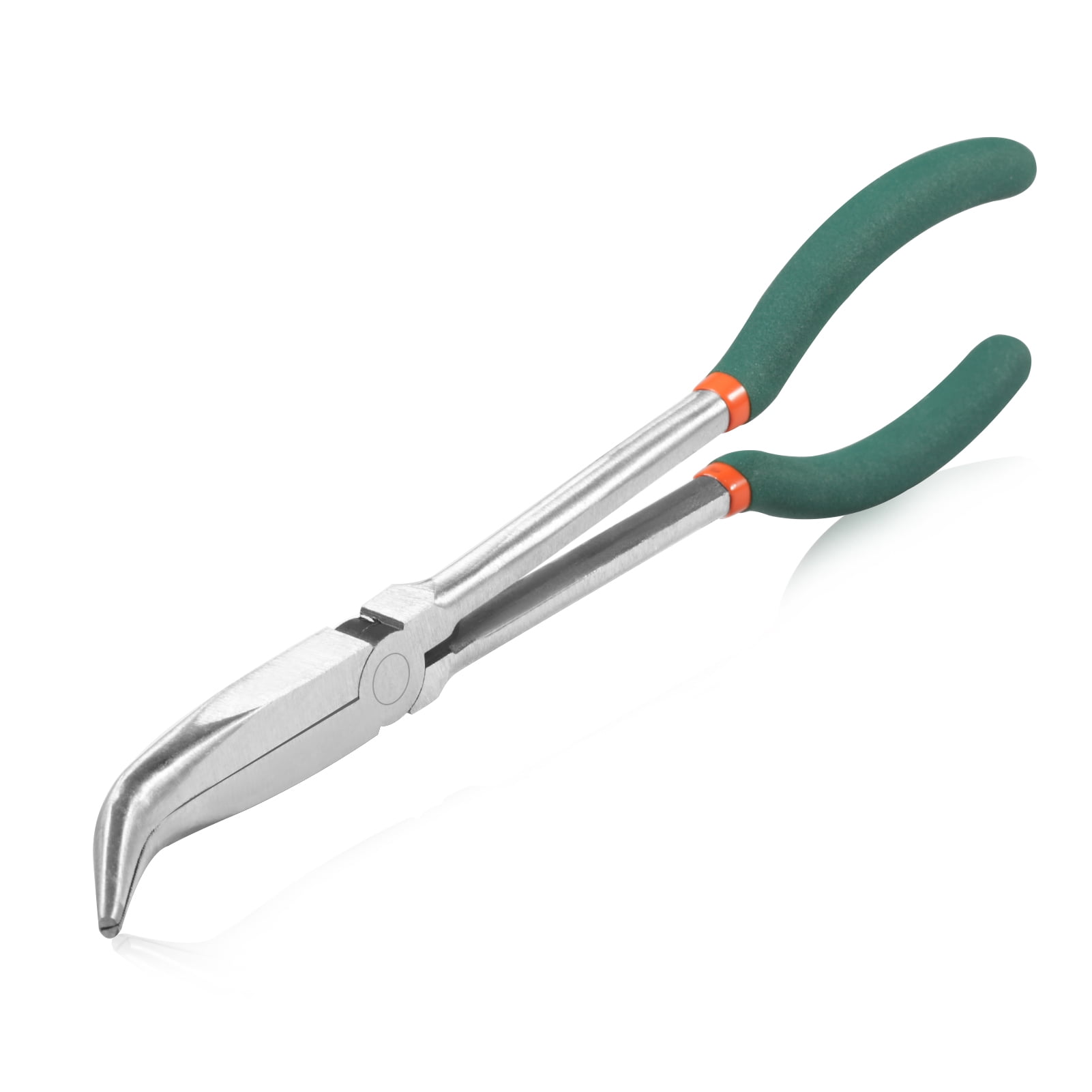 SPEEDWOX Long Reach Bent Nose Pliers 11 Inches 45 Degree Intermeshed ...