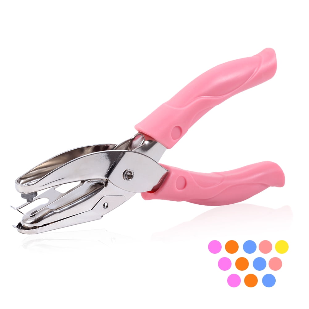 SPEEDWOX Middle Circle Shaped Paper Punch Hole Puncher with Soft Pink ...