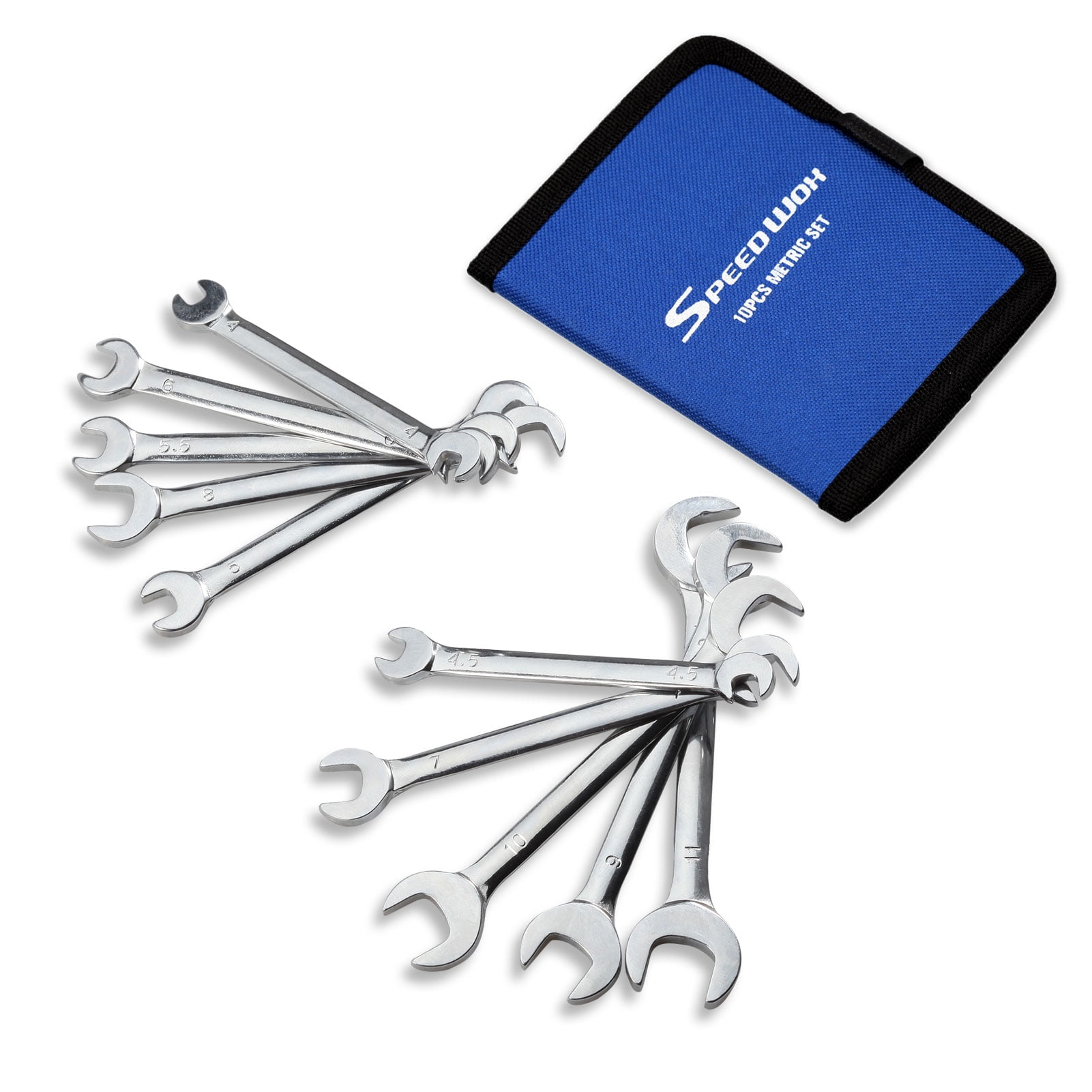 SPEEDWOX Mini Double Open End Wrench Set Metric 4mm-11mm 10pcs Super ...