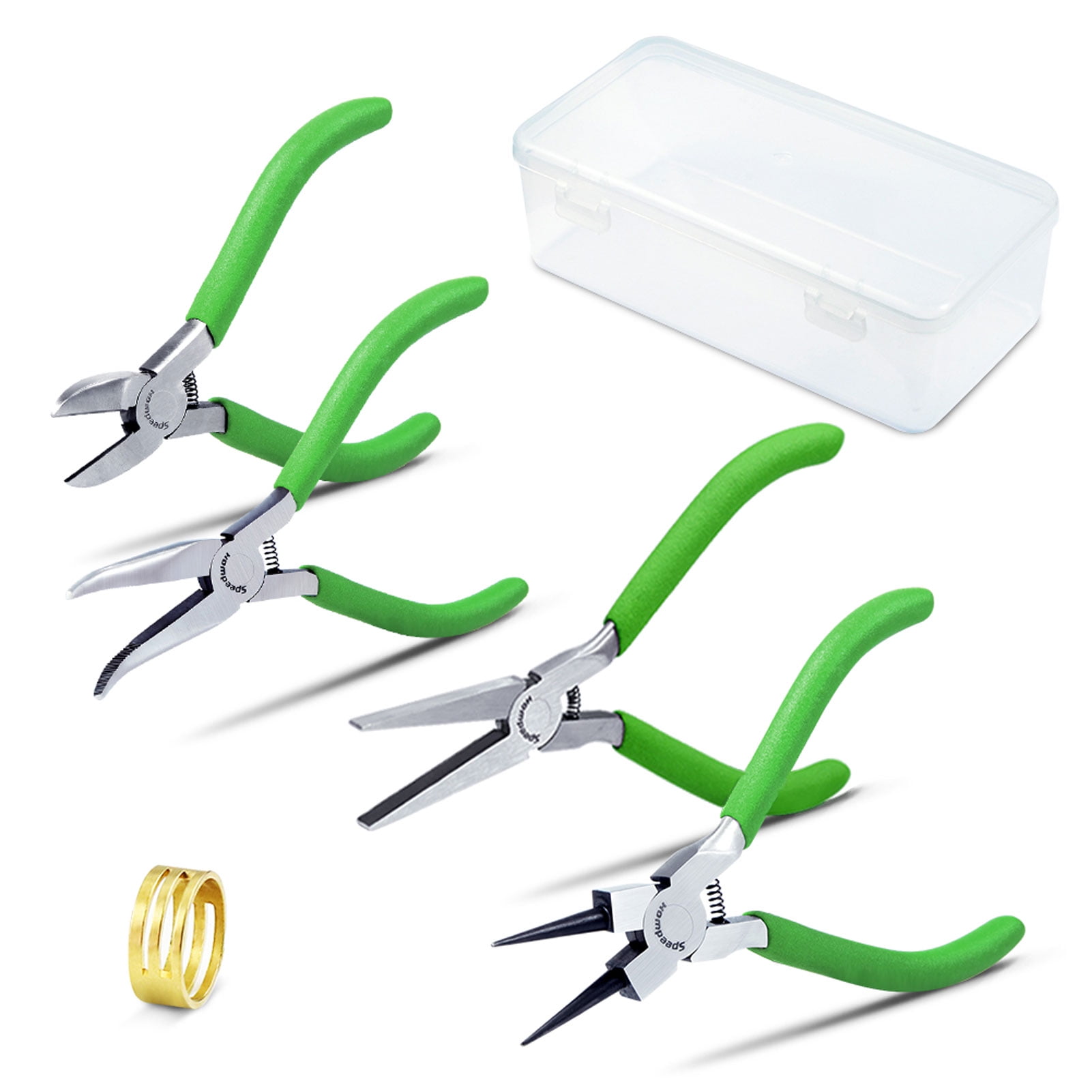 SPEEDWOX Mini Pliers Set 4-Piece with Storage Box 4-1/2-Inch Precision ...