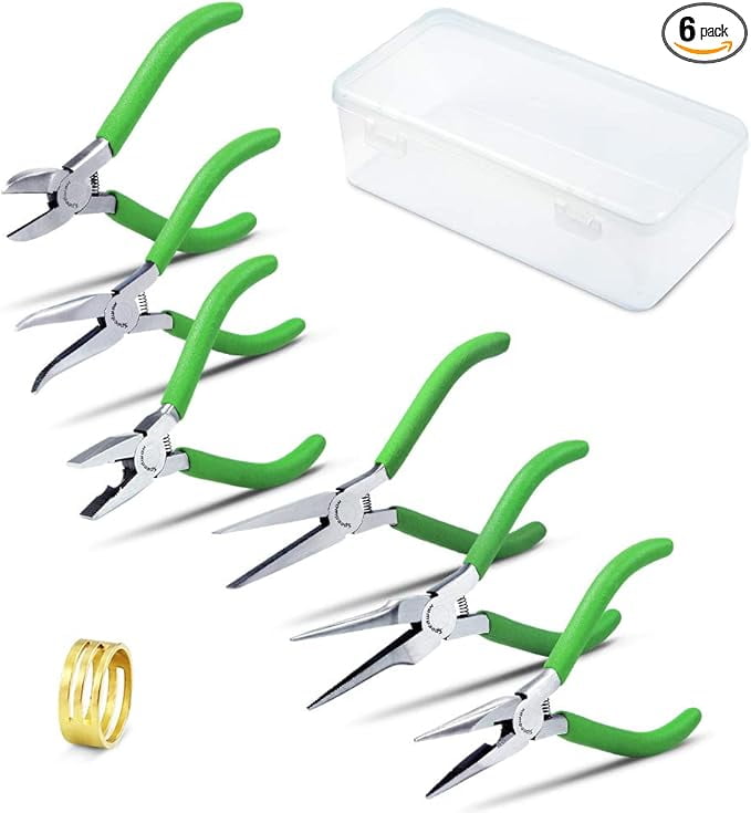 SPEEDWOX Mini Pliers Tool Set 6-Piece 4-1/2-Inch Precision Diagonal ...