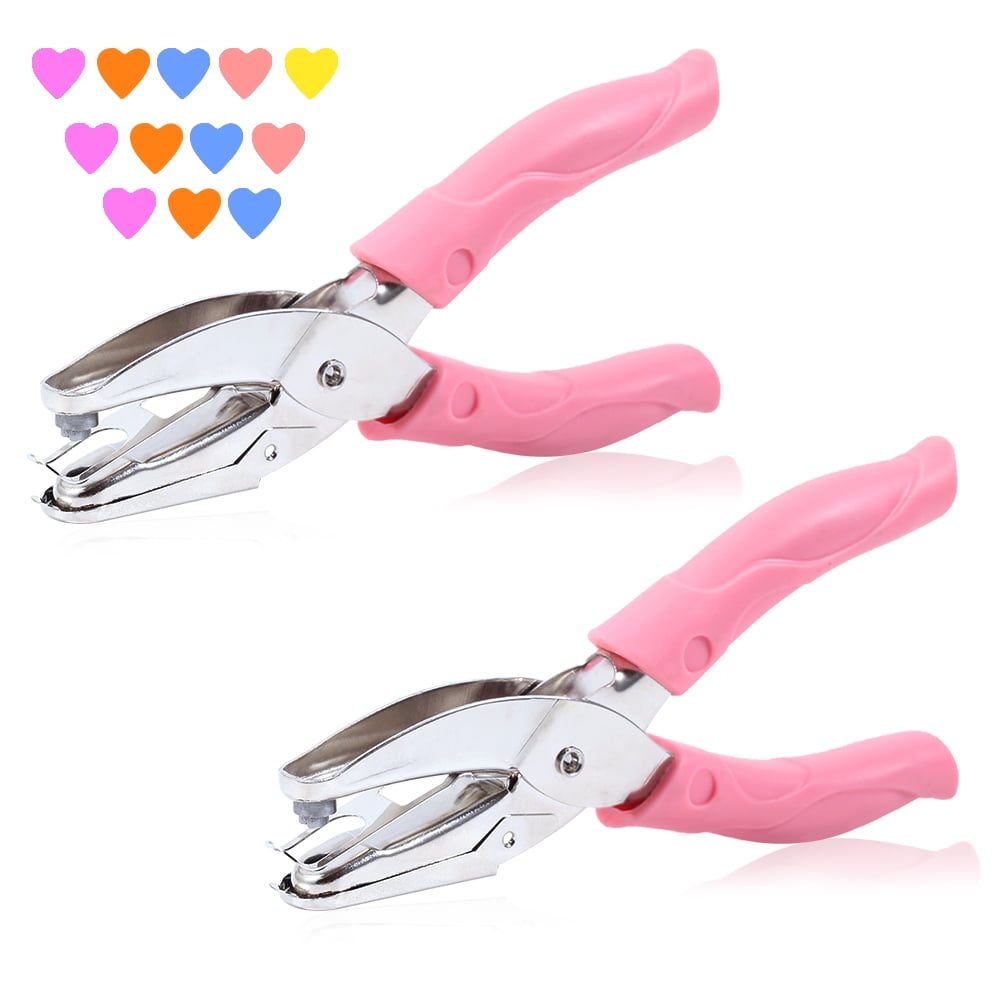 LEONTOOL Heart Shape Paper Puncher Set, Soft Pink Grip, Metal, 6-Inch ...